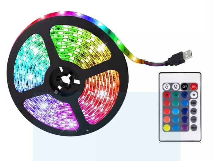 5m long, LED multi changing color light Strip with Remote (Power ...
