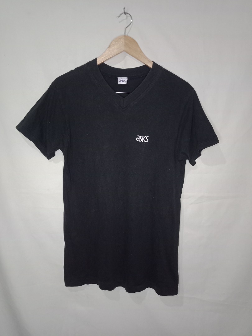 Asics branded vneck black tshirt, Women's Fashion, Tops, Shirts on ...