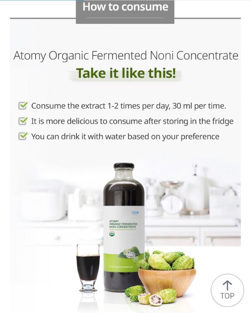 Atomy organic fermented Noni concentrate, Health & Nutrition, Health ...