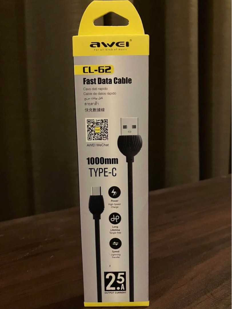 Awei Cl Data Cable Type C Mobile Phones Gadgets Mobile Gadget Accessories Chargers