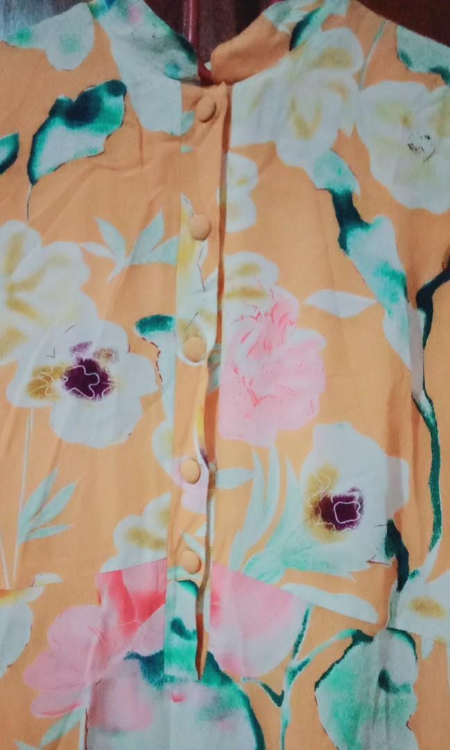 Baju panjang bunga2, Fesyen Wanita, Muslim Fashion, Gaun di Carousell