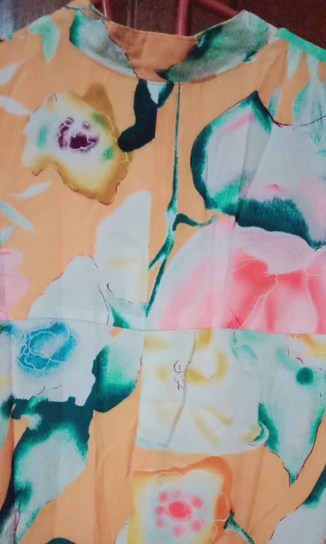 Baju panjang bunga2, Fesyen Wanita, Muslim Fashion, Gaun di Carousell