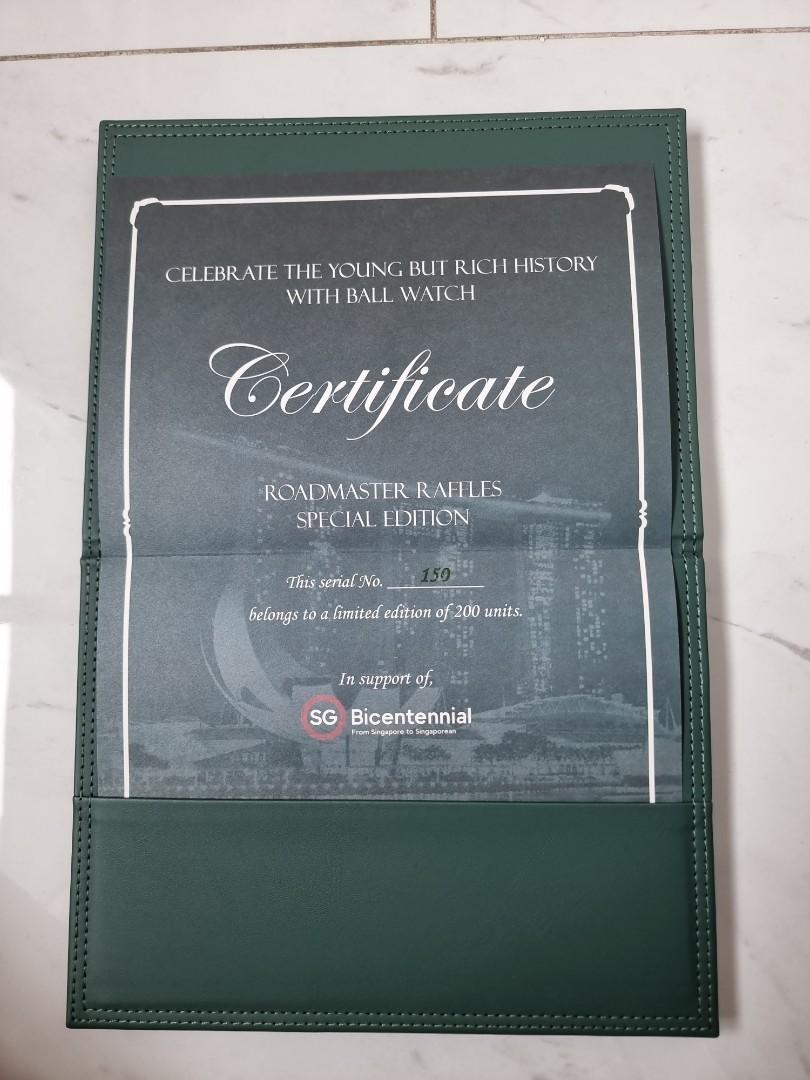 Ball Roadmaster Raffles- Singapore Limited Edition Watch, Men's Fashion ...