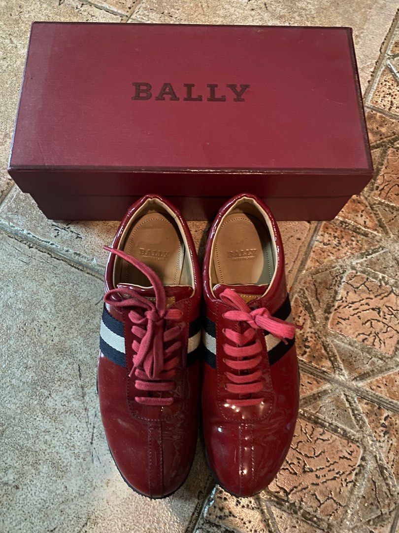 Bally Red 14 Calf Patent Leather Sneakers, Women's Fashion, Footwear ...