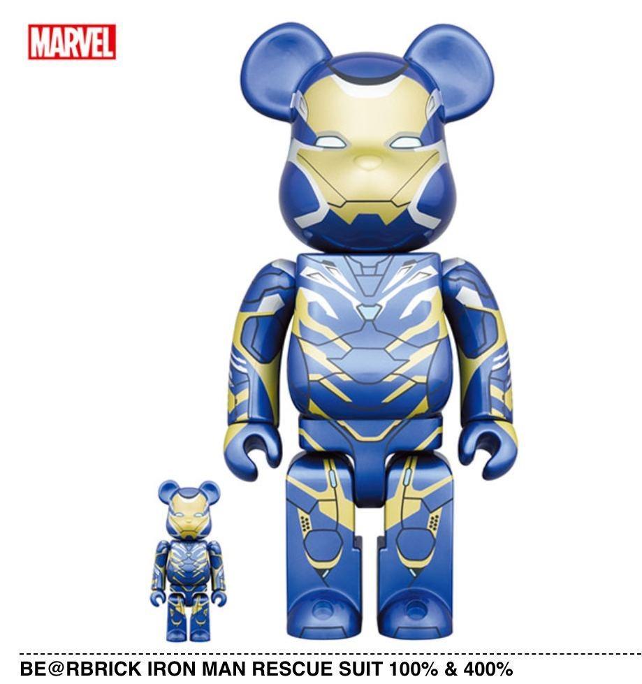 BEARBRICK IRON MAN RESCUE SUIT 100% & 400%, Hobbies & Toys, Toys ...