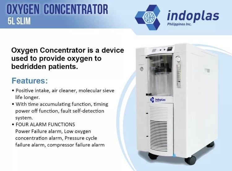Brand New Indoplas 5L Slim Oxygen Concentrator, Health & Nutrition ...