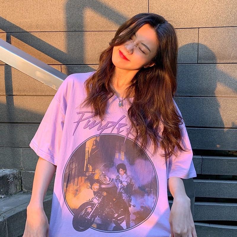 brandy melville tee ins purple rain oversized top, Women's Fashion ...