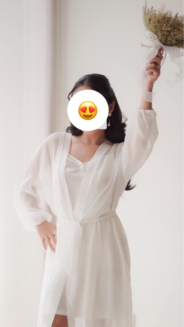 Bridal Robe (with inner), Women's Fashion, Undergarments & Loungewear ...