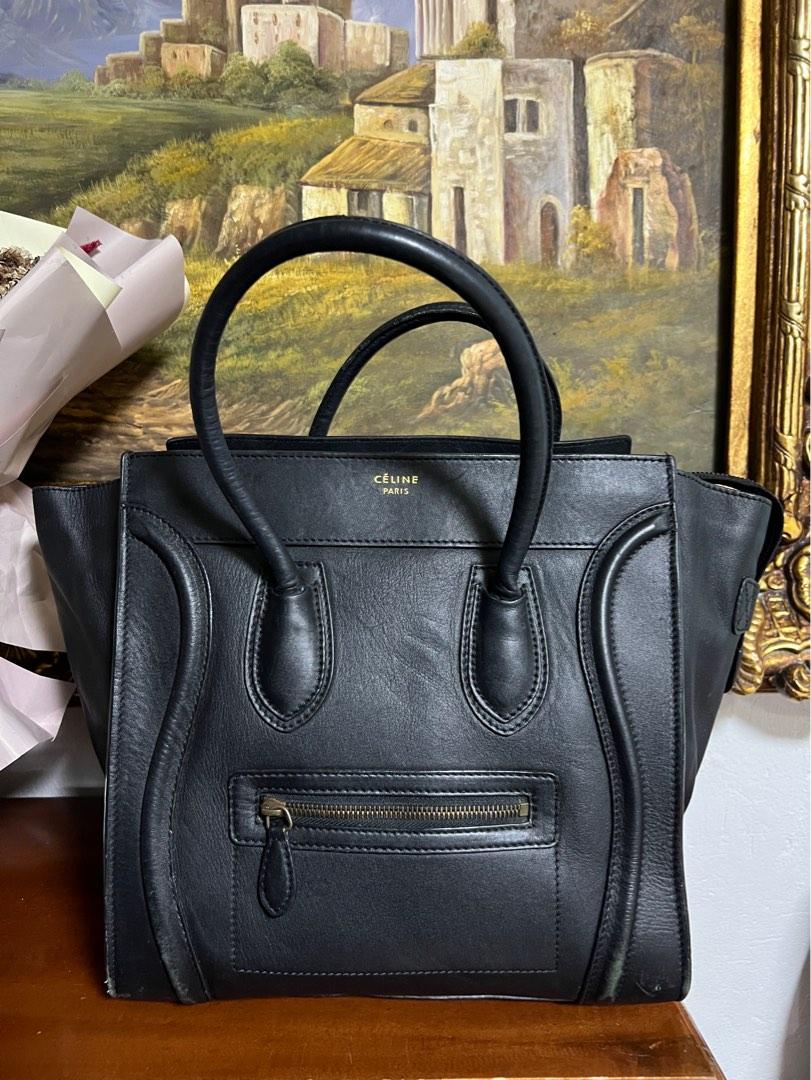 Celine mini luggage bag smooth calf leather in Black, Luxury, Bags ...