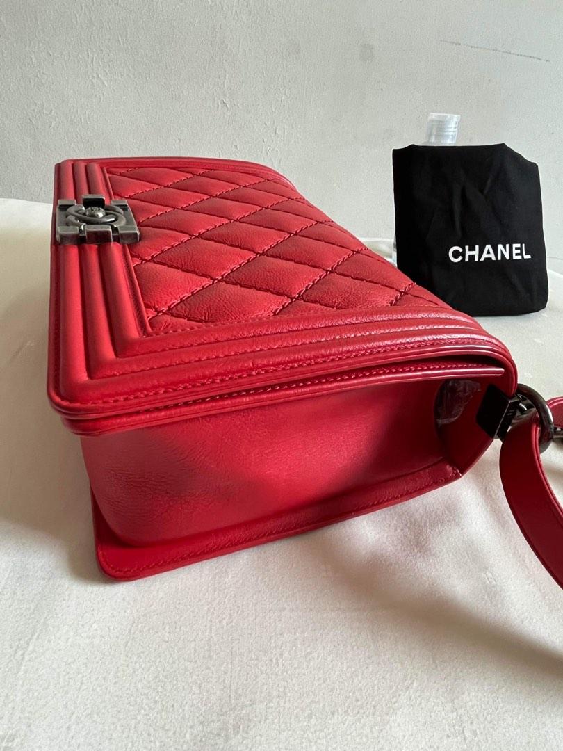 Chanel old medium red colour, Luxury, Bags & Wallets on Carousell