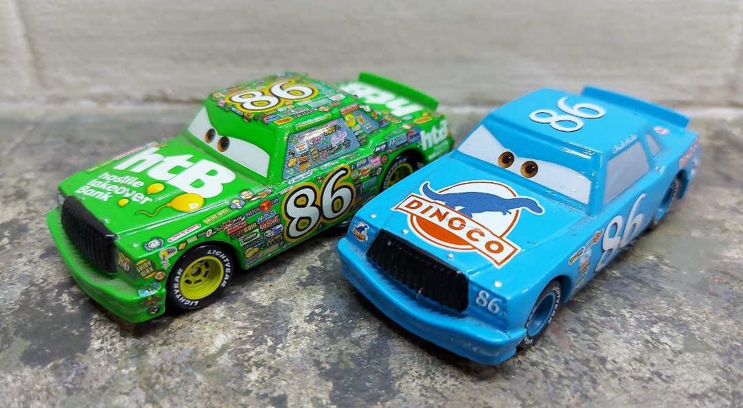CHICK HICKS "HTB" & "DINOCO" - Mattel Disney Pixar Cars 1:55 Diecast ...