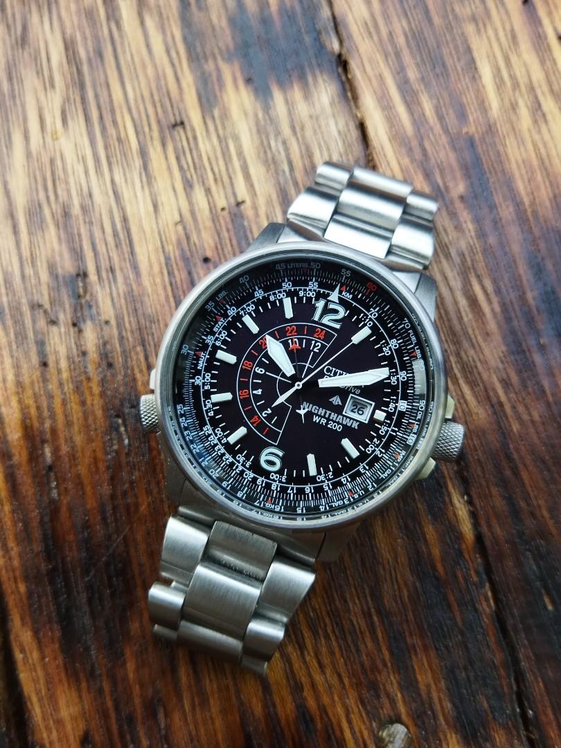 Citizen Nighthawk Eco-drive, Men's Fashion, Watches & Accessories ...