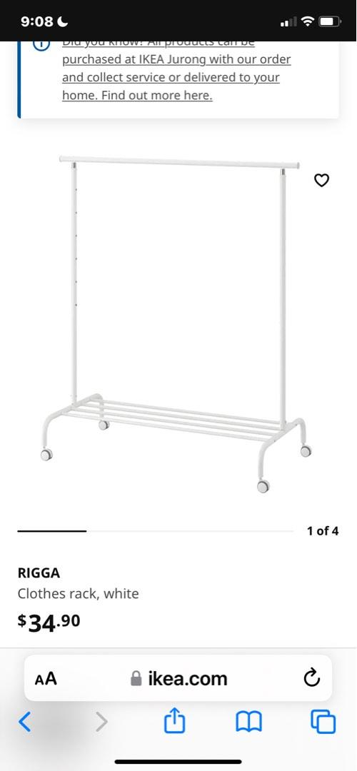 Clothes Rack (Ikea Rigga Clothes Rack), Furniture & Home Living, Home ...