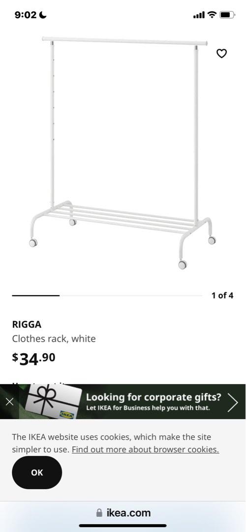 Clothes Rack (Ikea Rigga Clothes Rack), Furniture & Home Living, Home ...