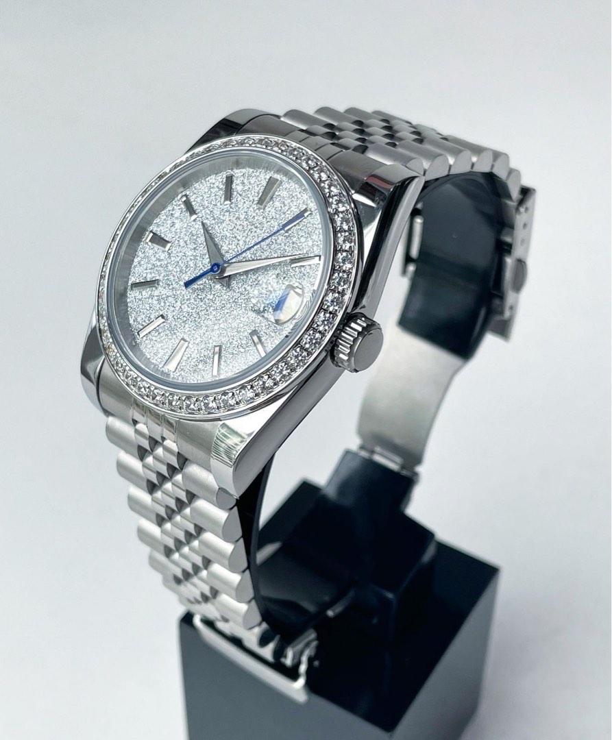 Custom Seiko Mod Iced Diamond GS DateJust, Men's Fashion, Watches ...