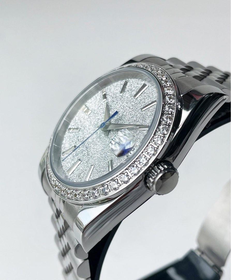 Custom Seiko Mod Iced Diamond GS DateJust, Men's Fashion, Watches ...