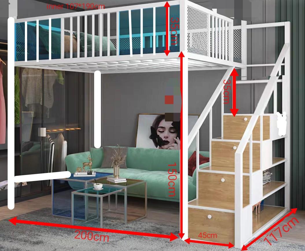 Customize loft bed single/super single /queen size /king size loft bed ...