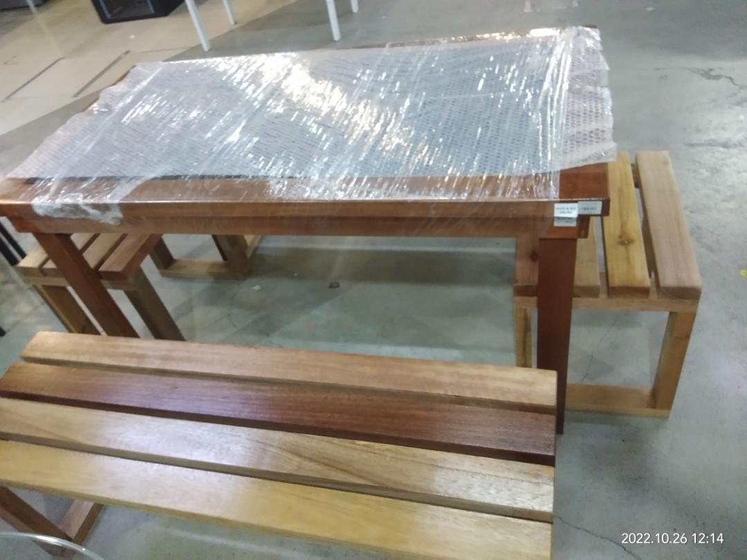 Dining bench set rustic solid wood set of 5 Mode of payment Cash Gcash ...