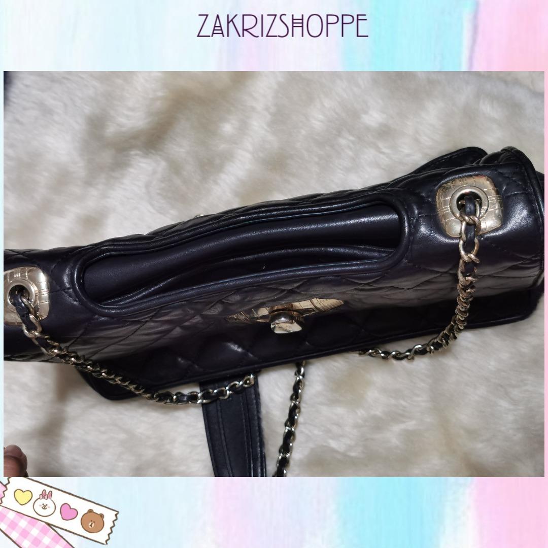 Dissona Black Leather Quilted Sling, Women's Fashion, Bags & Wallets ...