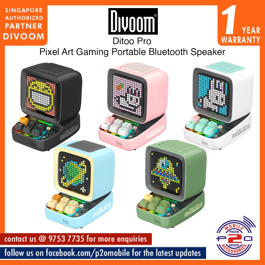 (Ditoo Pro) Divoom Ditoo Pro Pixel Art Gaming Portable Bluetooth ...