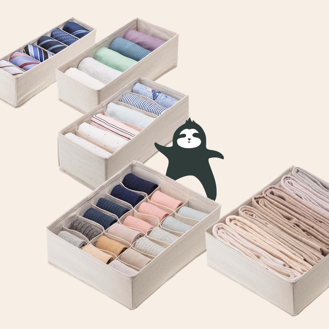 DWELLOGI | Shimoyama Japan Linen Clothes Organiser, Foldable Storage ...