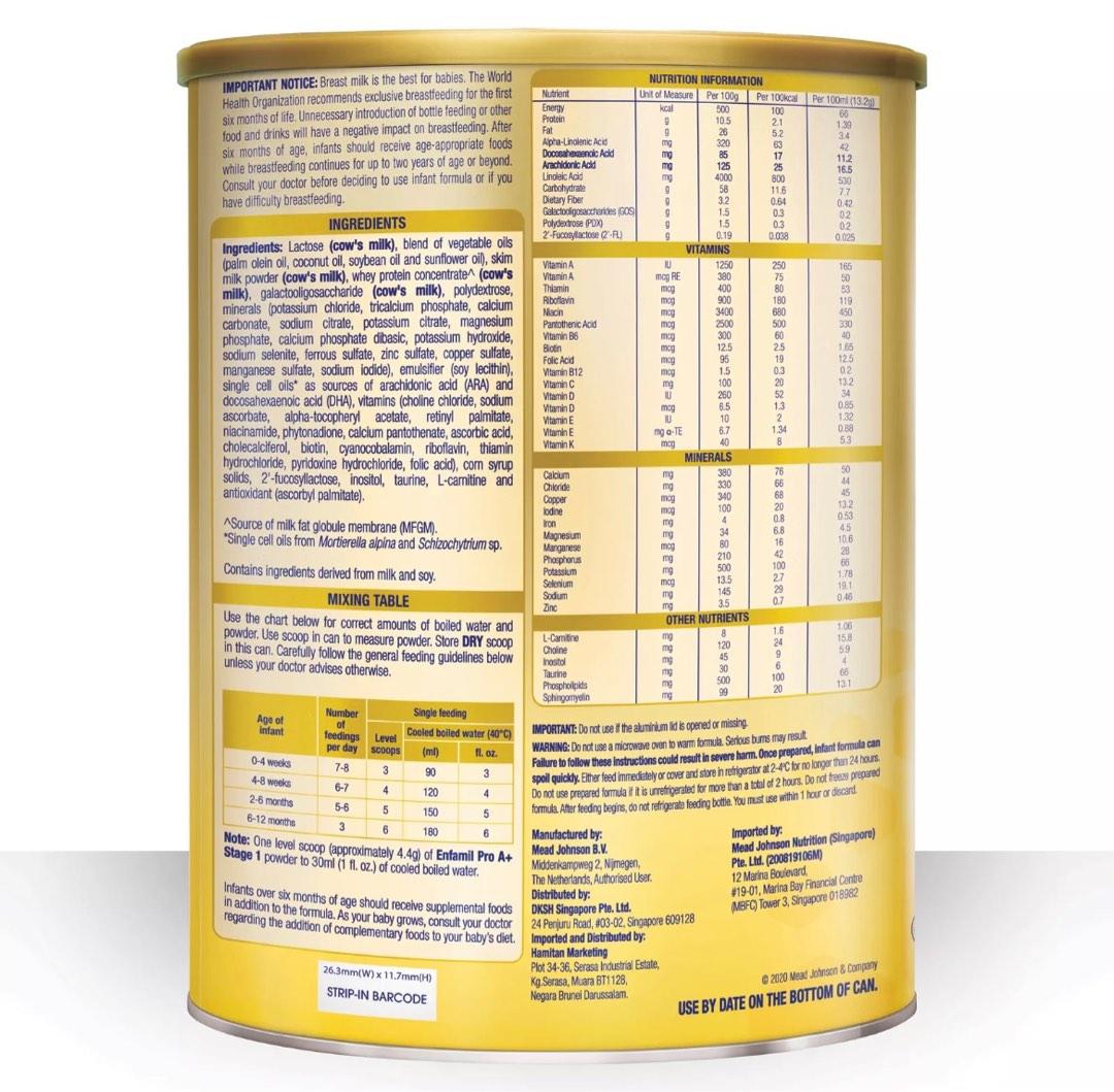 Enfamil PRO A+ Stage 1 Infant Formula Baby Milk Powder360DHA+(0-12M)1 ...