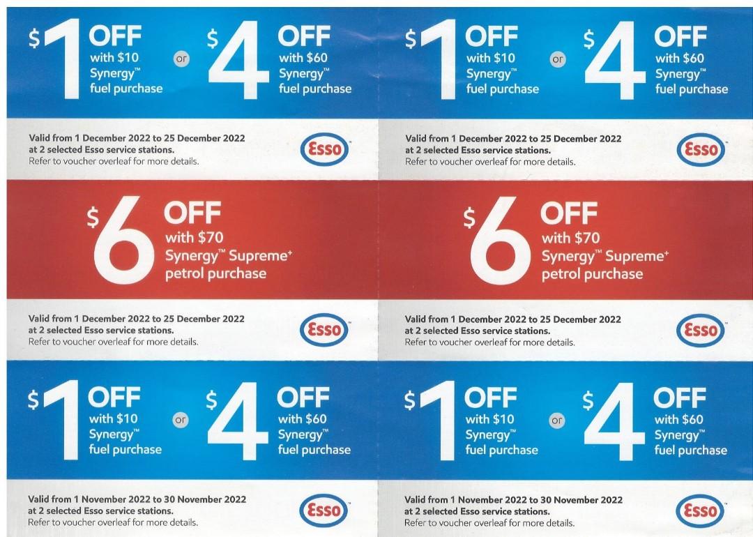 Esso Fuel Voucher, Tickets & Vouchers, Vouchers on Carousell