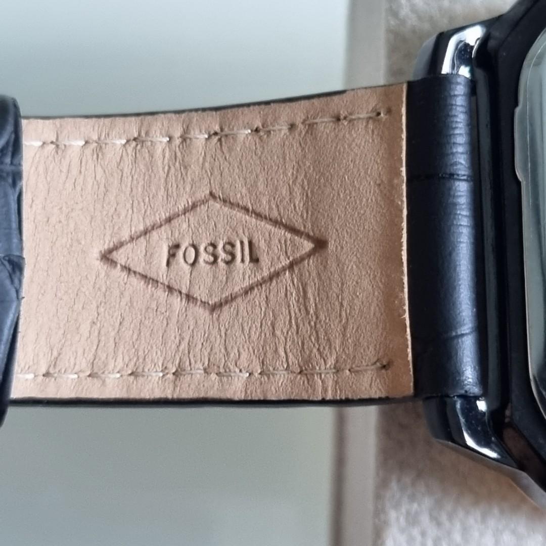 FOSSIL Automatic Black Leather Watch, Luxury, Watches on Carousell