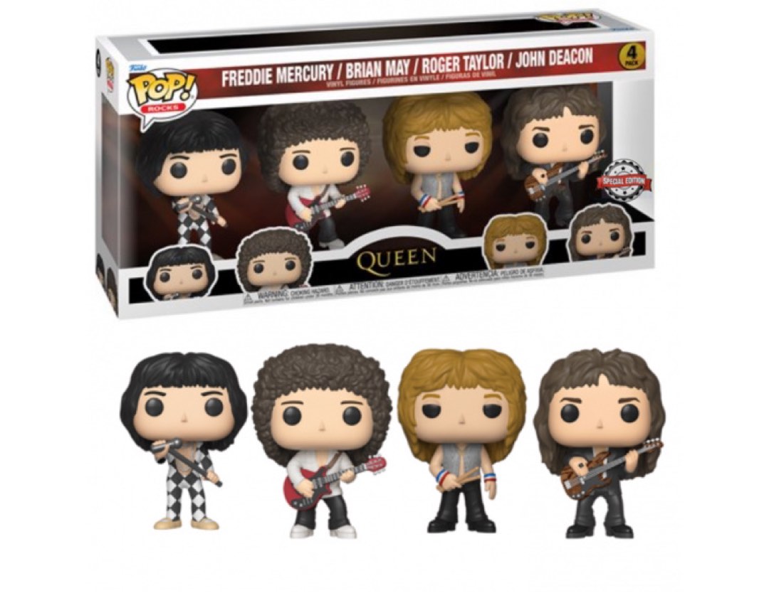 Funko Pop! Queen - Freddie Mercury, Roger Taylor, Brian May & John ...