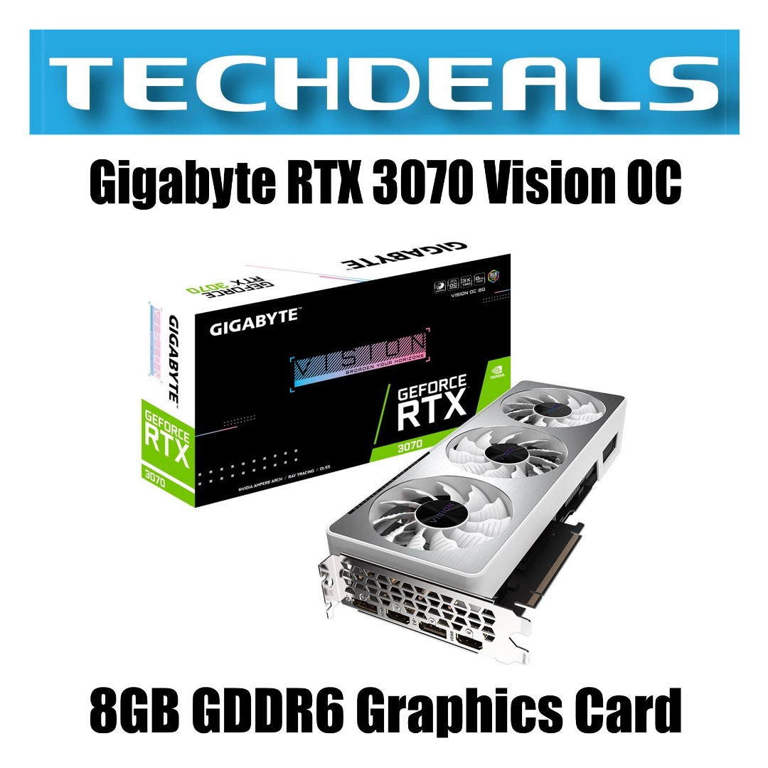 Gigabyte RTX 3070 Vision OC 8GB GDDR6 Graphics Card, Computers & Tech ...