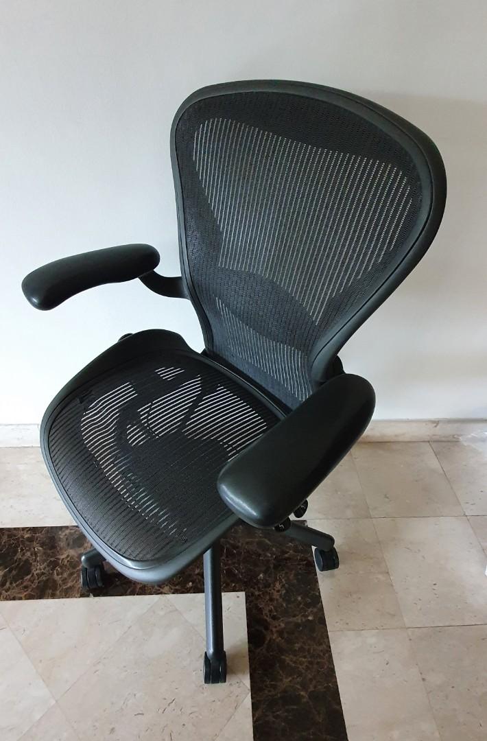 Herman Miller Aeron Chair (Type B) + New replacement seat, Furniture ...