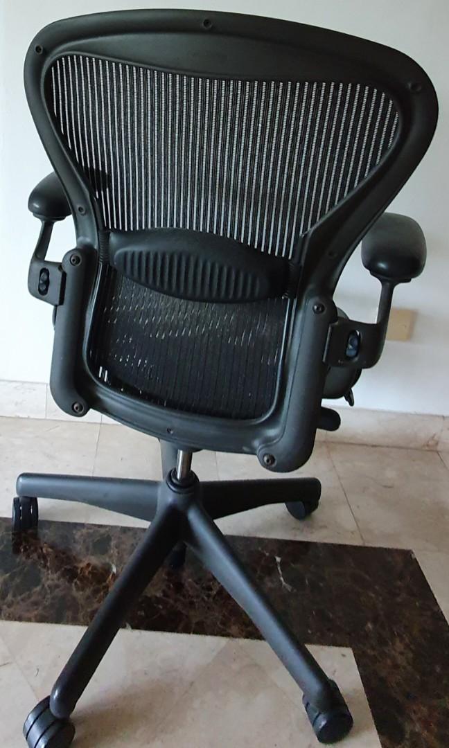 Herman Miller Aeron Chair (Type B) + New replacement seat, Furniture ...