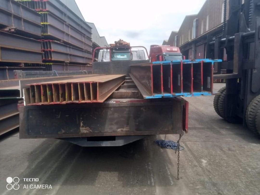 I beam, H beam, C purlins, C channel, Tubular, Angle bar, Ms plate, etc ...