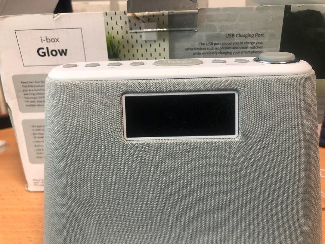 I-Box Glow Wireless Charging Bedside Alarm Clock with Wireless Charging ...