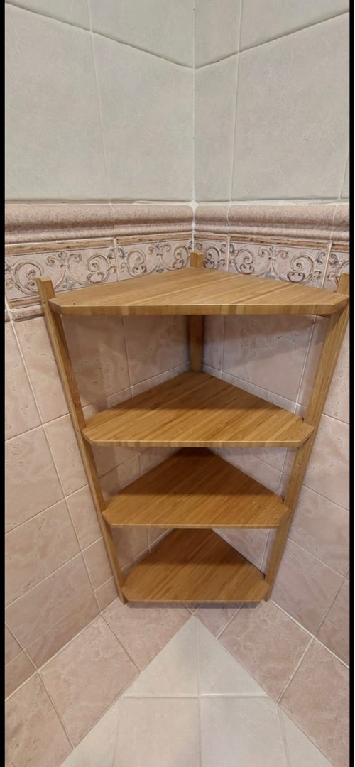 IKEA bamboo corner shelf, Furniture & Home Living, Furniture, Shelves ...