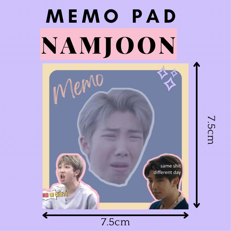 [Instock] BTS Meme Memo Pad Namjoon Seokjin Jhope V Taehyun Jungkook ...