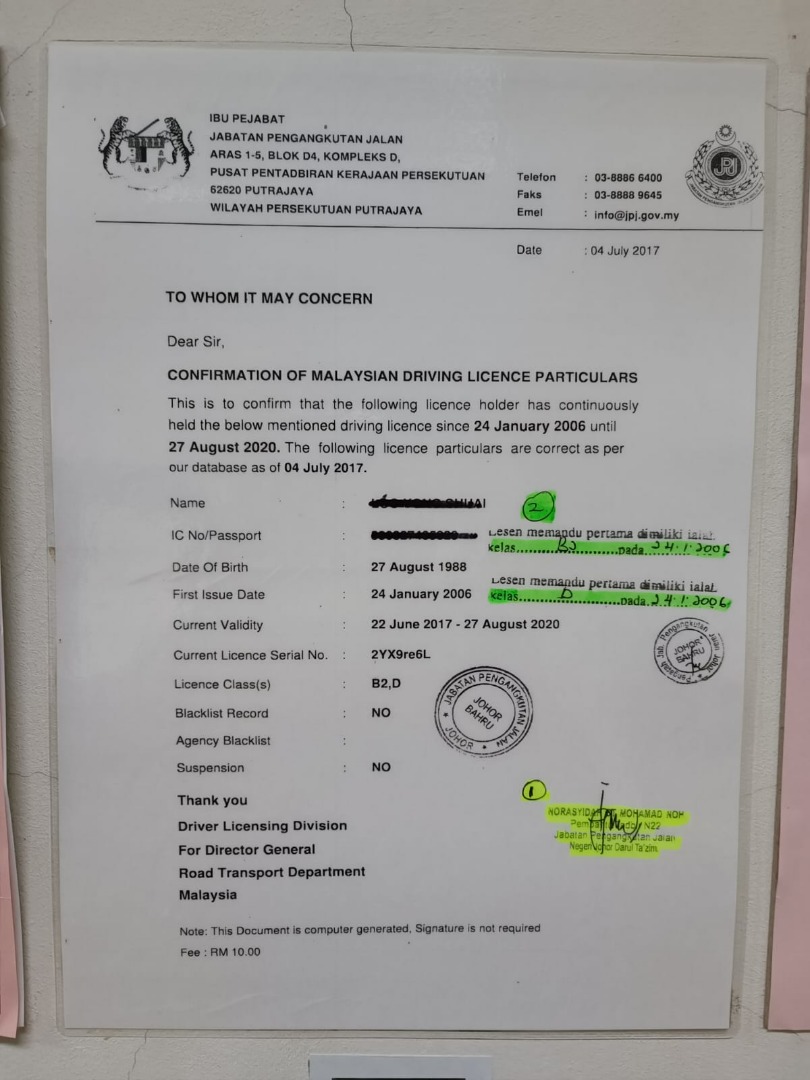 JPJ Conversion Letter Runner Service 跑腿, Learning & Enrichment ...