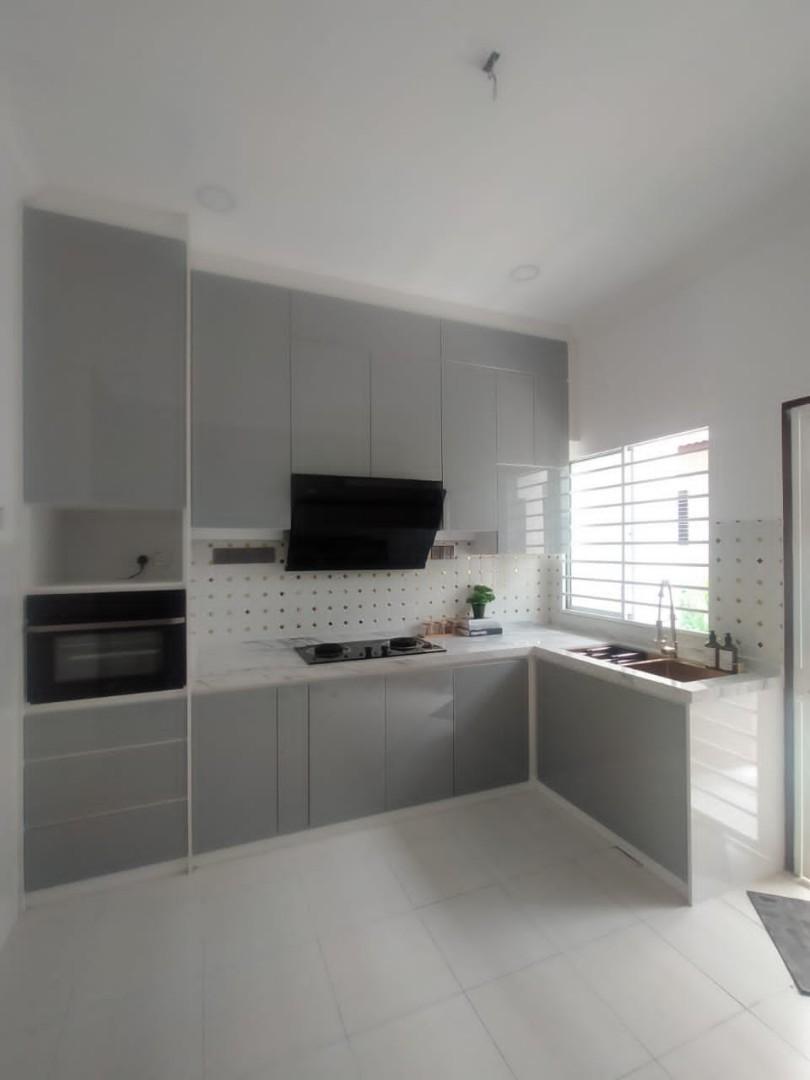Kabinet Dapur/ Kitchen Cabinet/Melamine/4G glass /Quartz Stone top ...