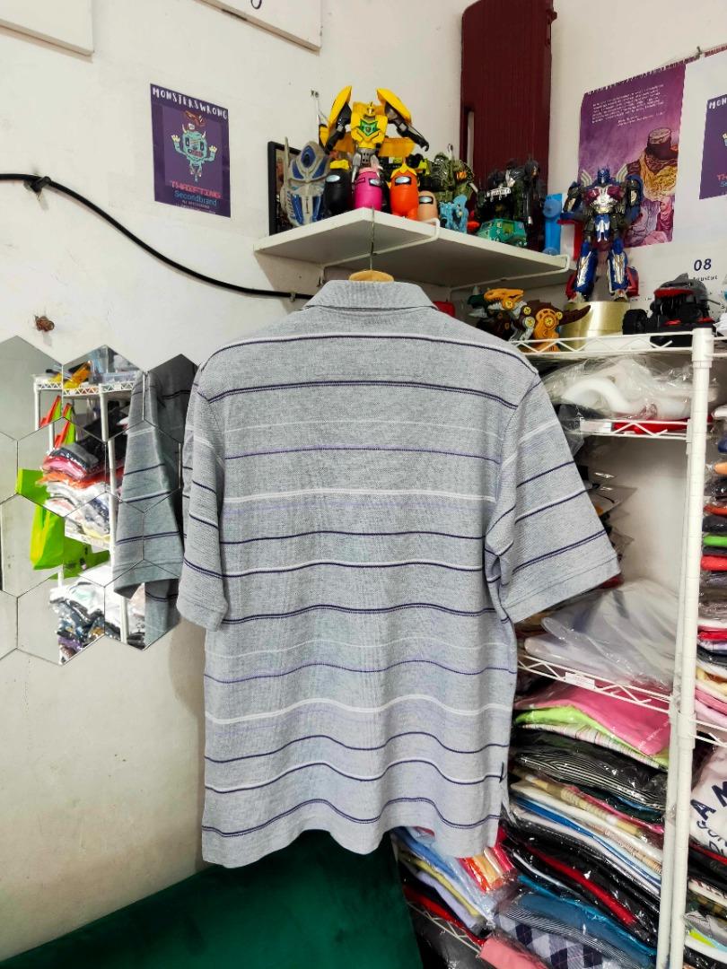 Kaos Polo Sean Jhon Abu Abu Garis Garis Ungu Putih, Fesyen Pria ...