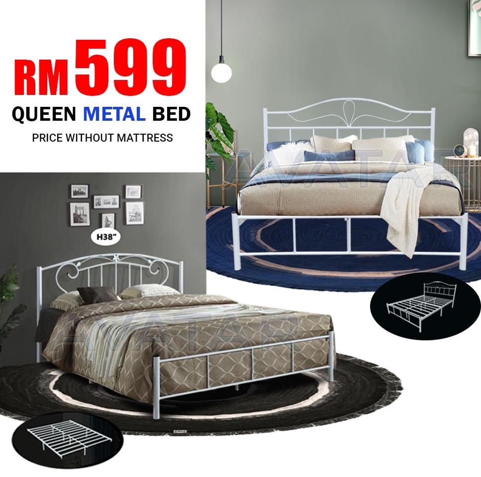 Katil besi queen size, Furniture & Home Living, Furniture, Bed Frames ...