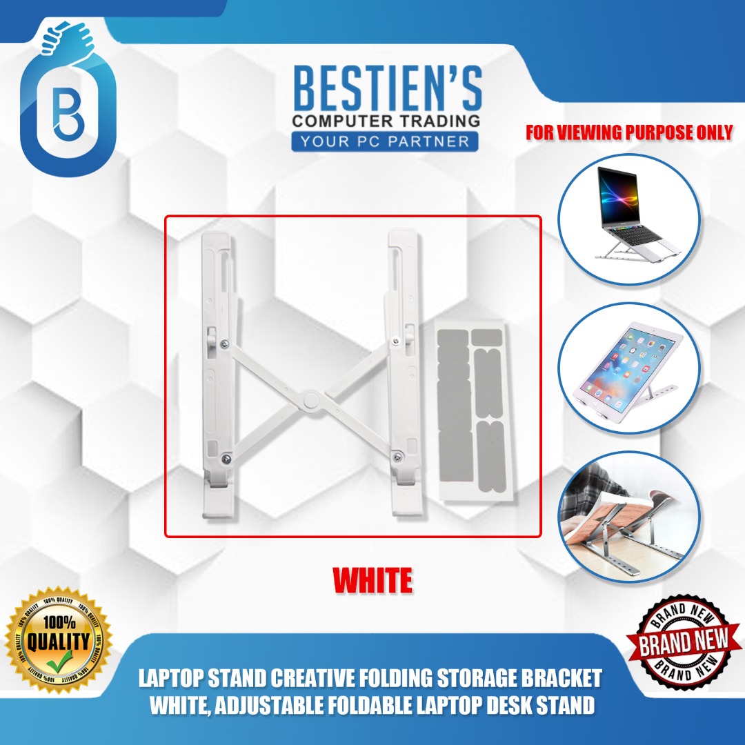 LAPTOP STAND CREATIVE FOLDING STORAGE BRACKET WHITE, ADJUSTABLE ...