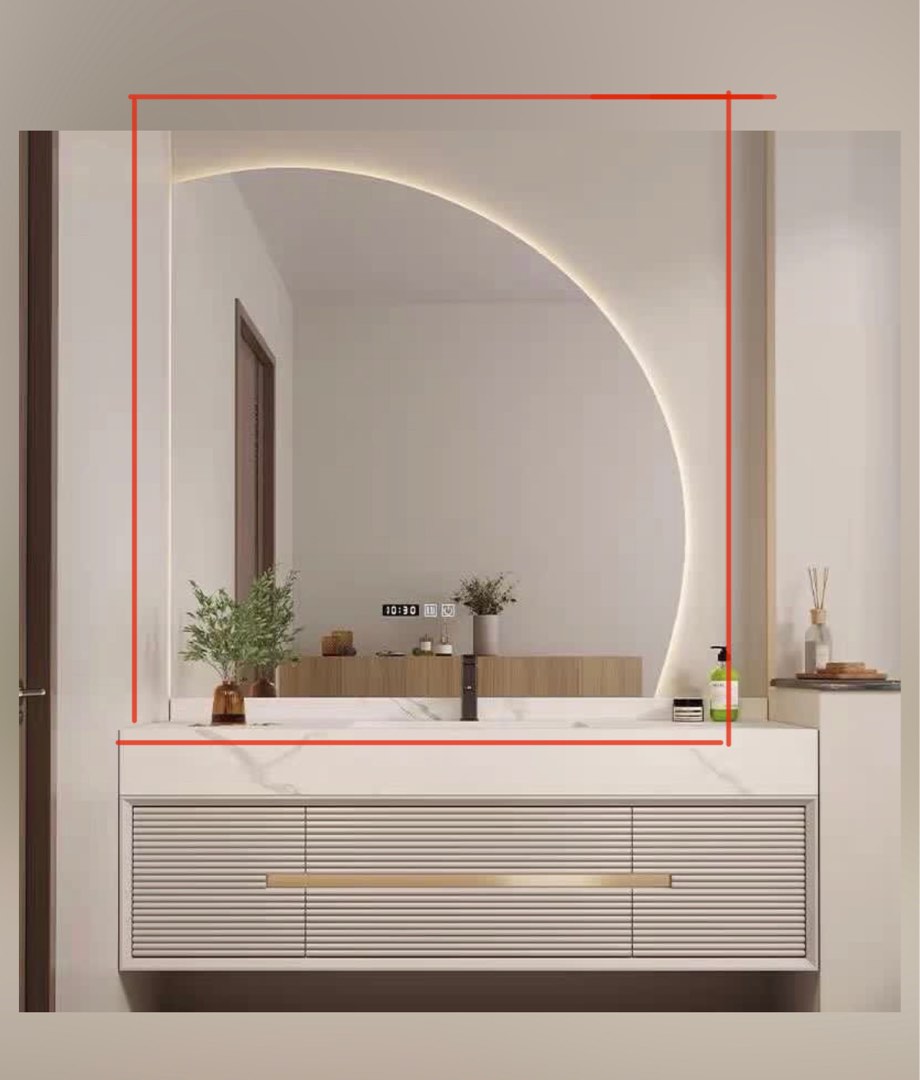 LED Quadrant mirror 80cm, Furniture & Home Living, Home Decor, Mirrors ...