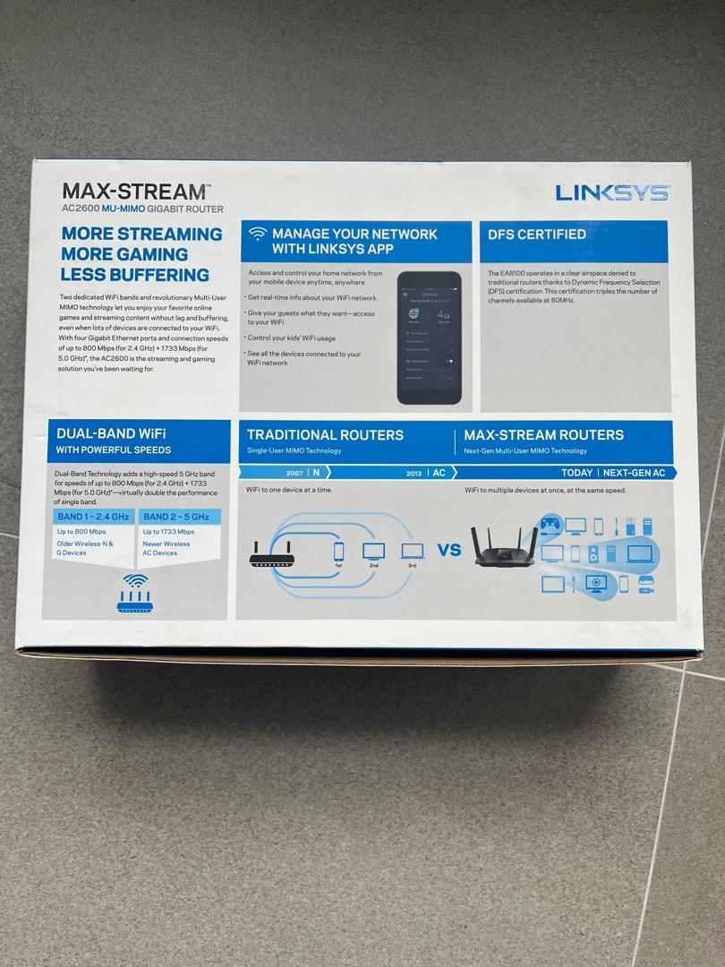 Linksys Max-Stream AC2600 Router, Computers & Tech, Parts & Accessories ...