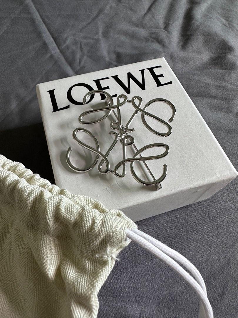 Loewe Anagram Brooch in Silver, Women's Fashion, Jewelry & Organisers ...