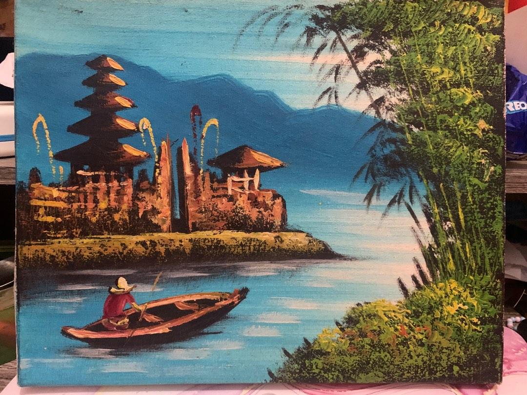 Lukisan Pura Bali ukuran mini, Desain & Kerajinan Tangan, Karya Seni di ...