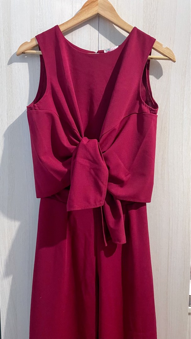 Maroon Coords (Top and Culottes), Women's Fashion, Dresses & Sets, Sets ...