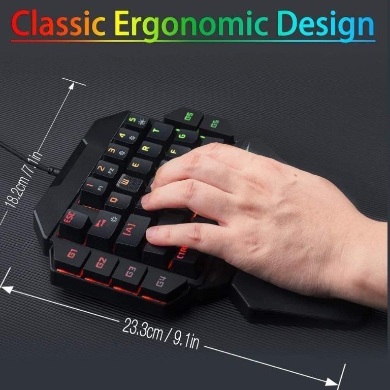 Miracle Snail: One-Handed Keyboard, K50 RGB One Hand Mechanical Gaming ...