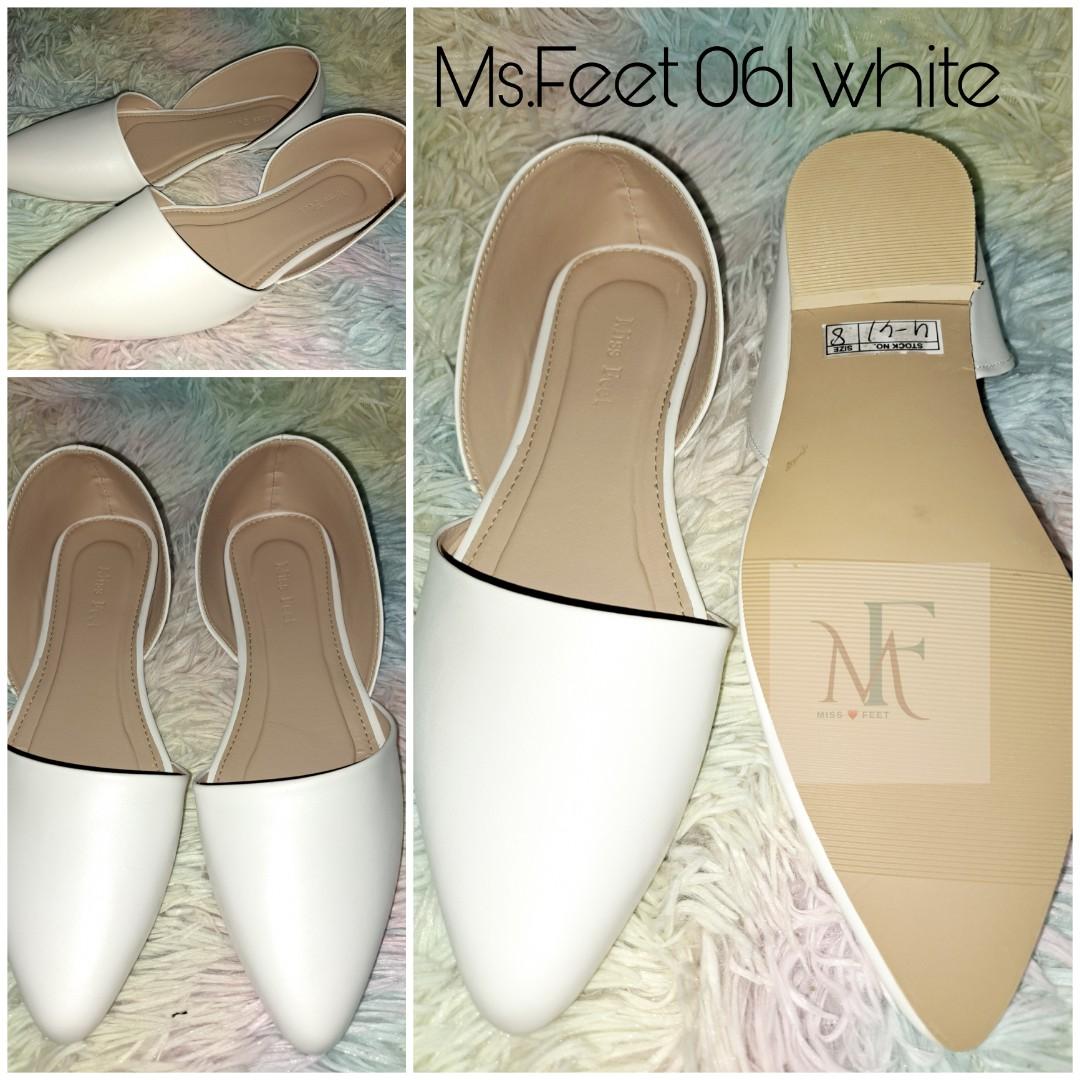 Miss Feet Flat Pointed Shoes White, Women's Fashion, Footwear, Flats ...