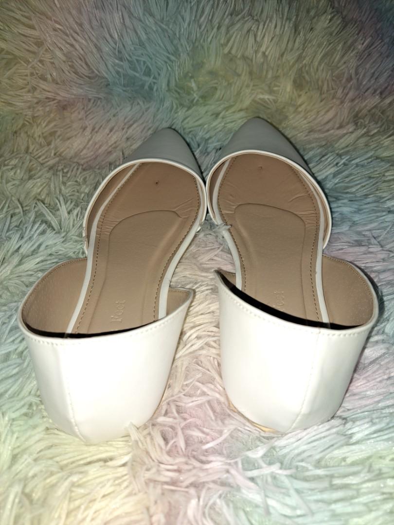 Miss Feet Flat Pointed Shoes White, Women's Fashion, Footwear, Flats ...