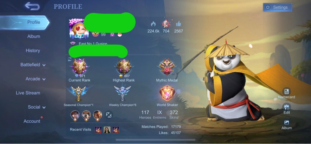 Mobile Legends Stacked Account with Pro Hide History + MLBB Star ...